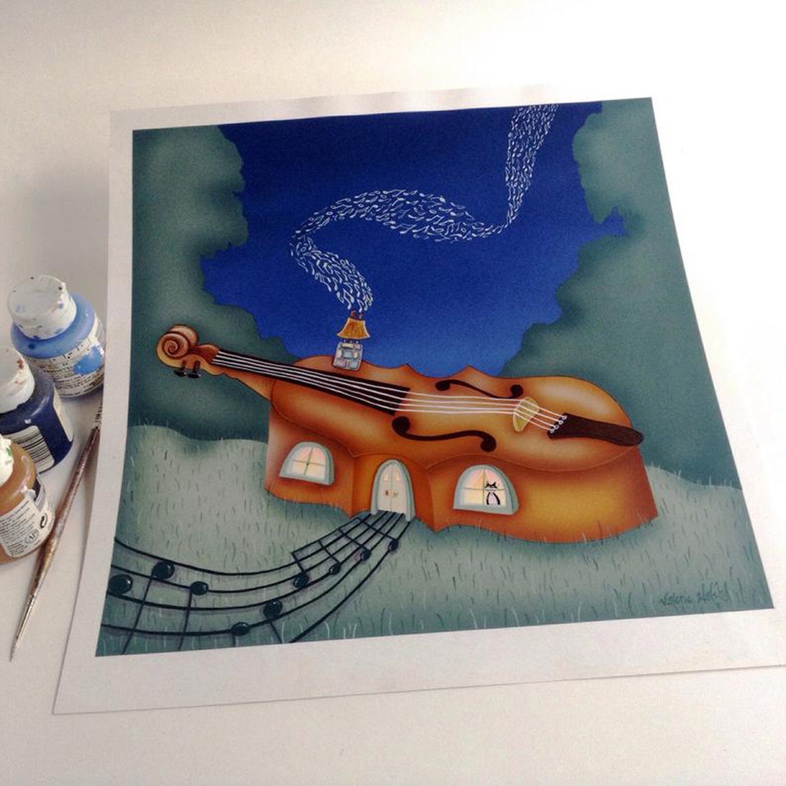 MUSIC HOUSE Framed Art Print Music Painting Musician Print - Etsy