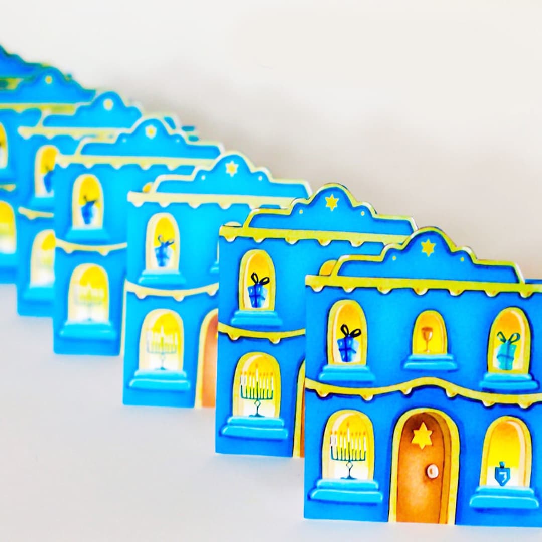 HANUKKAH CARD | Hanukkah House Greeting Card| House Shaped Card for ...