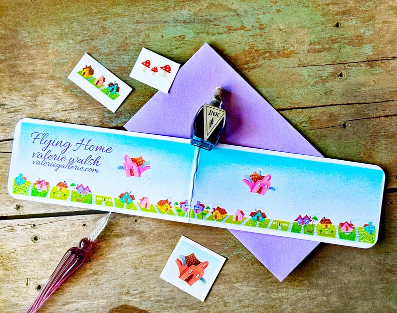 Flying Home Greeting Card: House With Wings, Matching Envelope ...
