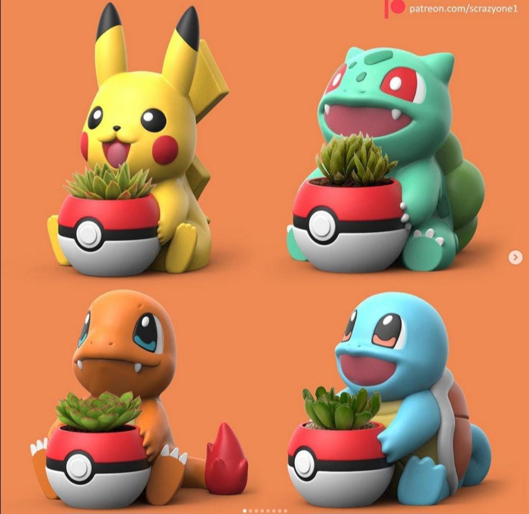Pokémon Planters - DIY Paint Project, 3d Printed Planters - Etsy