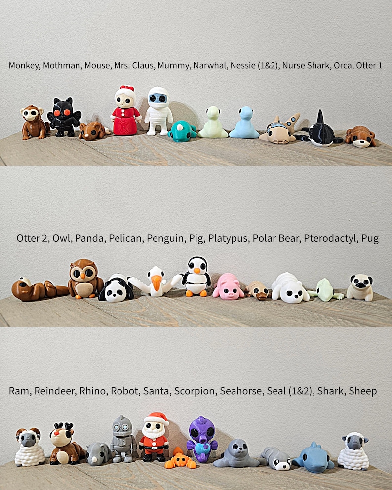 Articulating Mini Animals 3d Printed Friends Sensory Pets Fidget ...