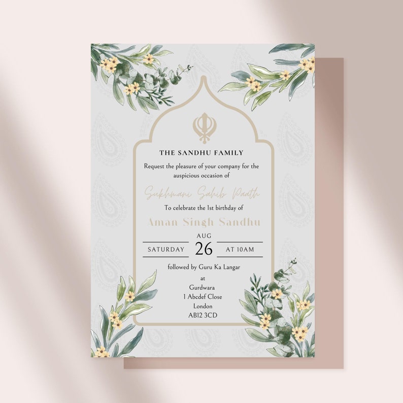 Sukhmani Sahib Paath Invitation | Digital | Editable | Instant Download ...