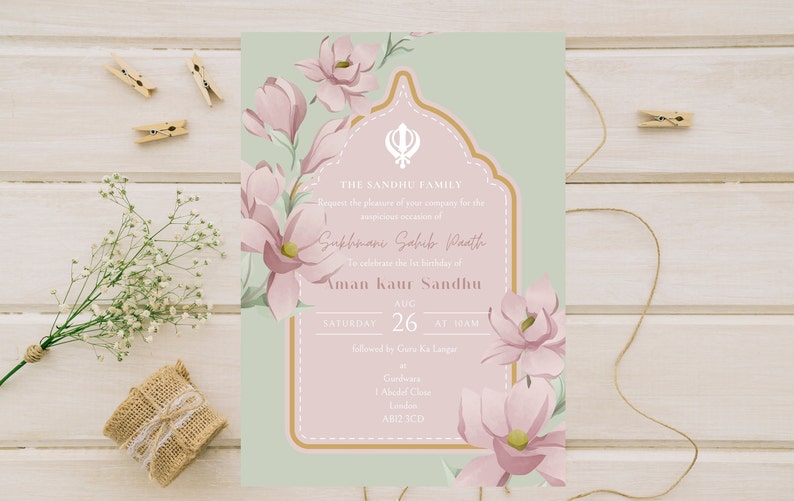 Sukhmani Sahib Paath Invitation | Digital | Editable | Instant Download ...