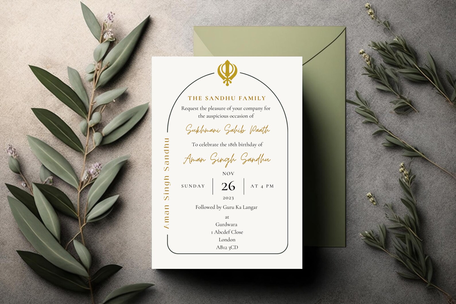 Sukhmani Sahib Paath Invitation Digital Editable Instant Download Sikh ...