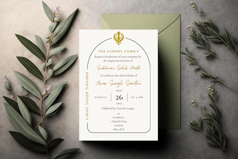 Sukhmani Sahib Paath Invitation | Digital | Editable | Instant Download ...