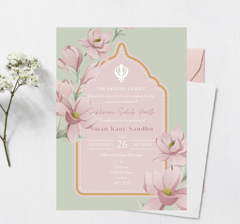 Sukhmani Sahib Paath Invitation | Digital | Editable | Instant Download ...