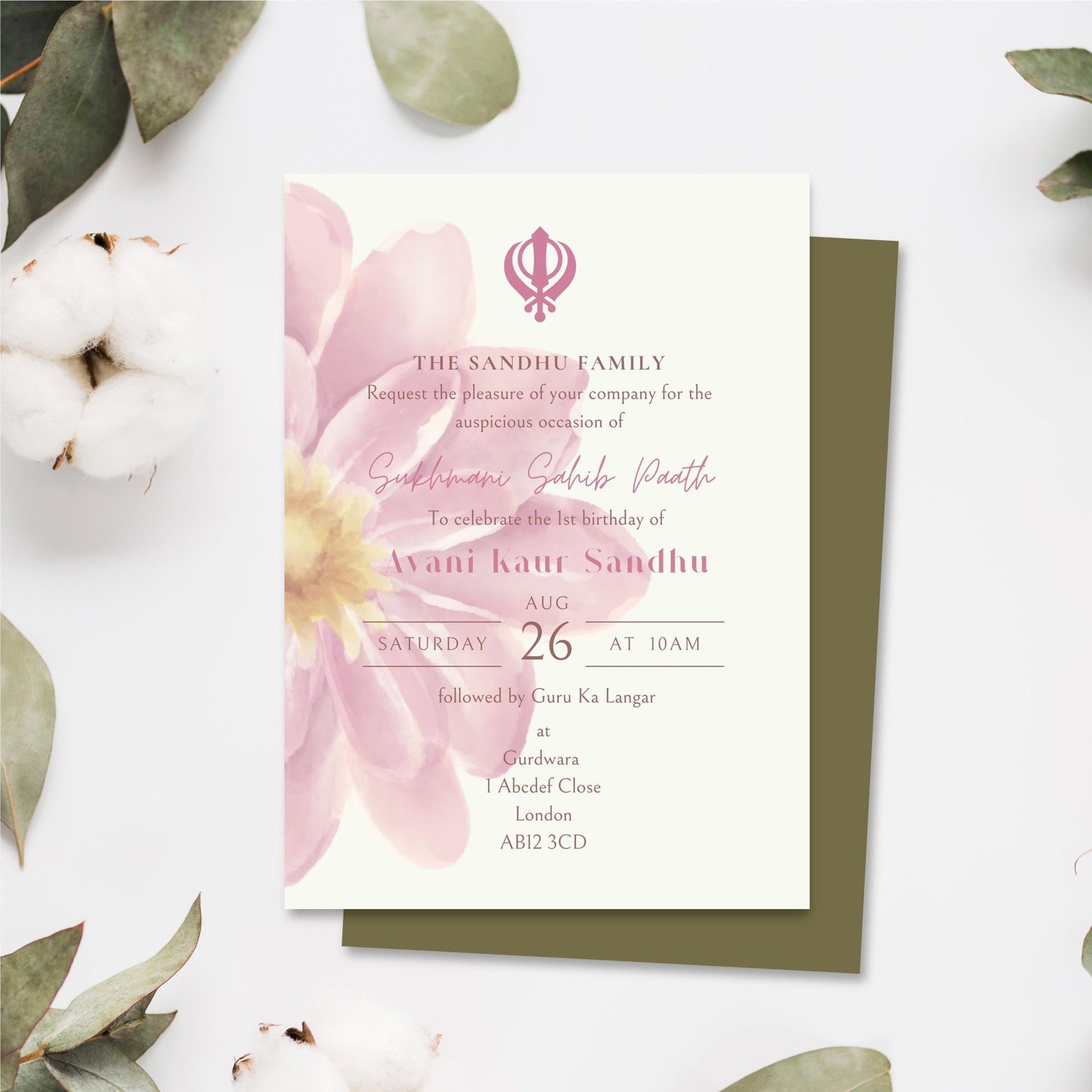 Sukhmani Sahib Paath Invitation Digital Editable Instant Download Sikh ...