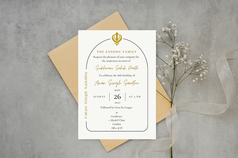 Sukhmani Sahib Paath Invitation | Digital | Editable | Instant Download ...