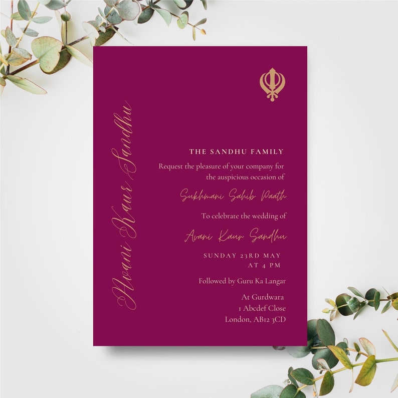 Sukhmani Sahib Paath Invitation Digital Editable Instant Download Sikh ...