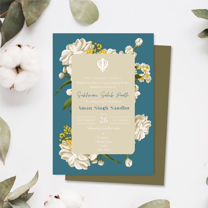 Sukhmani Sahib Paath Invitation Digital Editable Instant Download Sikh ...