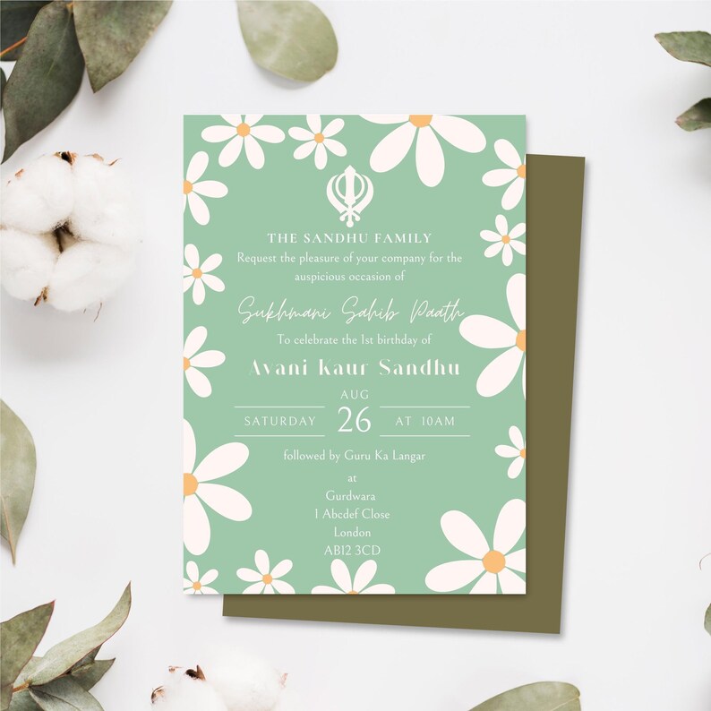 Sukhmani Sahib Paath Invitation Digital Editable Instant Download Sikh ...