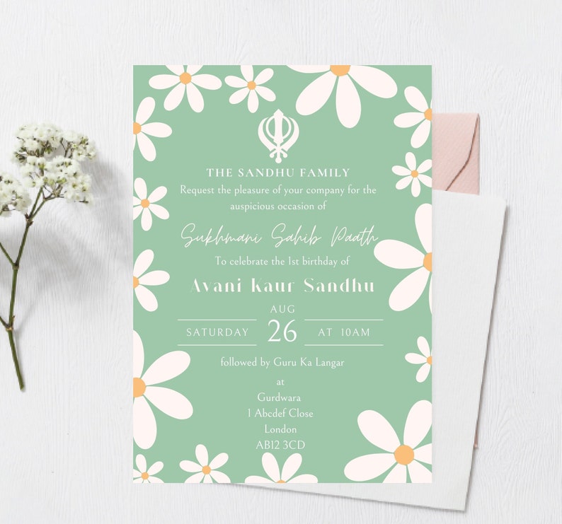 Sukhmani Sahib Paath Invitation Digital Editable Instant Download Sikh ...