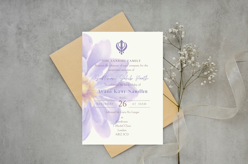 Sukhmani Sahib Paath Invitation | Digital | Editable | Instant Download ...
