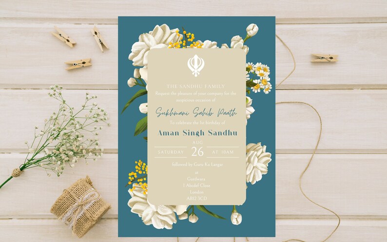 Sukhmani Sahib Paath Invitation Digital Editable Instant Download Sikh ...