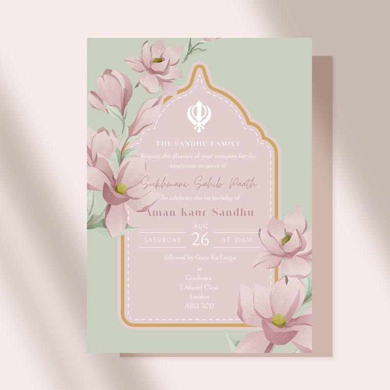 Sukhmani Sahib Paath Invitation | Digital | Editable | Instant Download ...