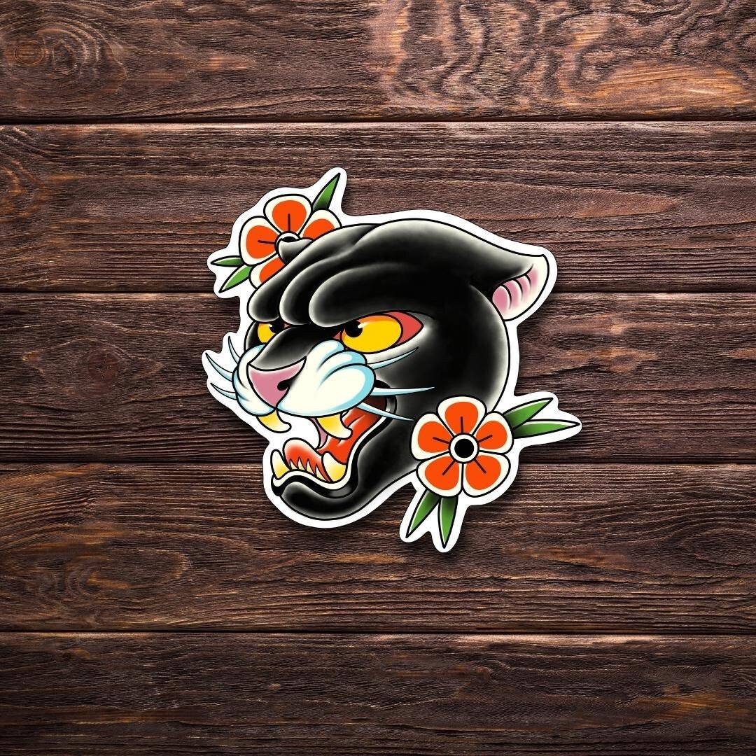 Traditional Panther Sticker | Tattoo Flash | Quality Graphic for ...