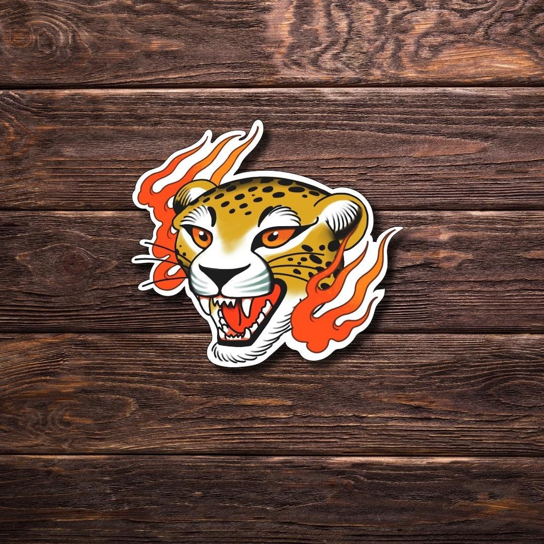 Cheetah Fire Digital Sticker High Resolution Fierce Cheetah ...