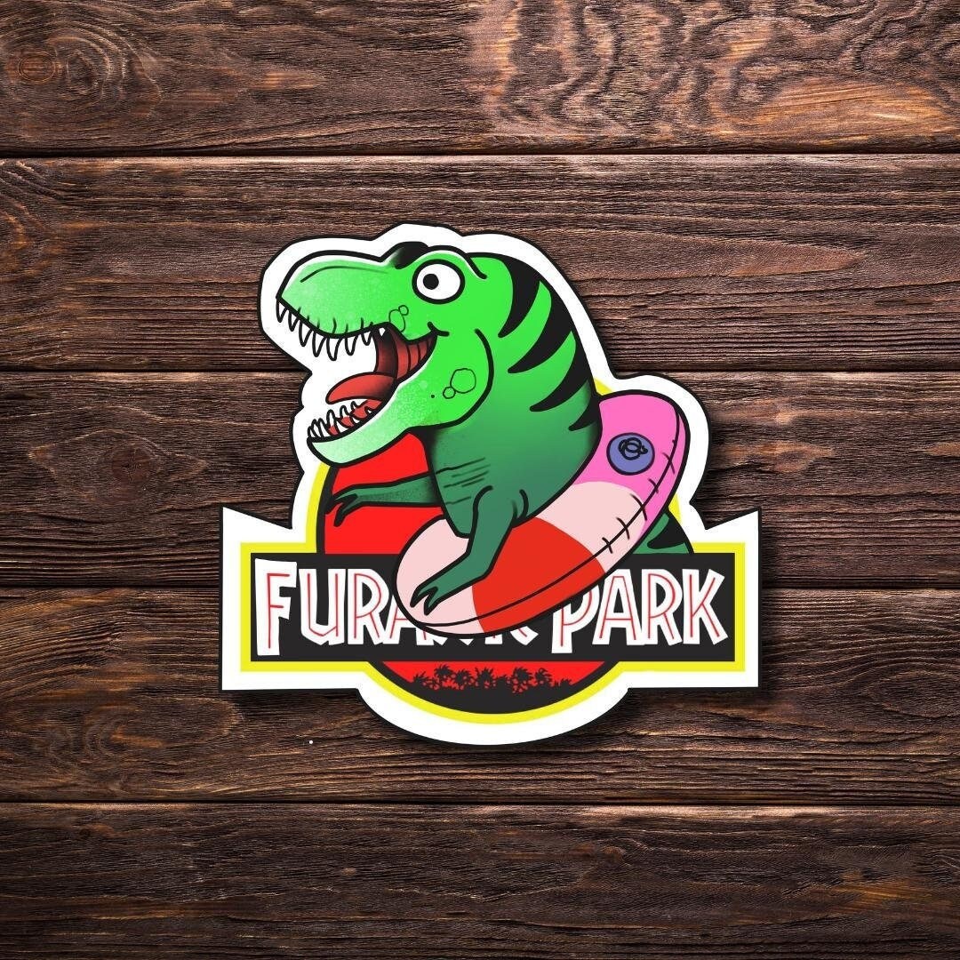 Funny Dinosaur Sticker - High Resolution Dinosaur Decal - Funny Gift ...