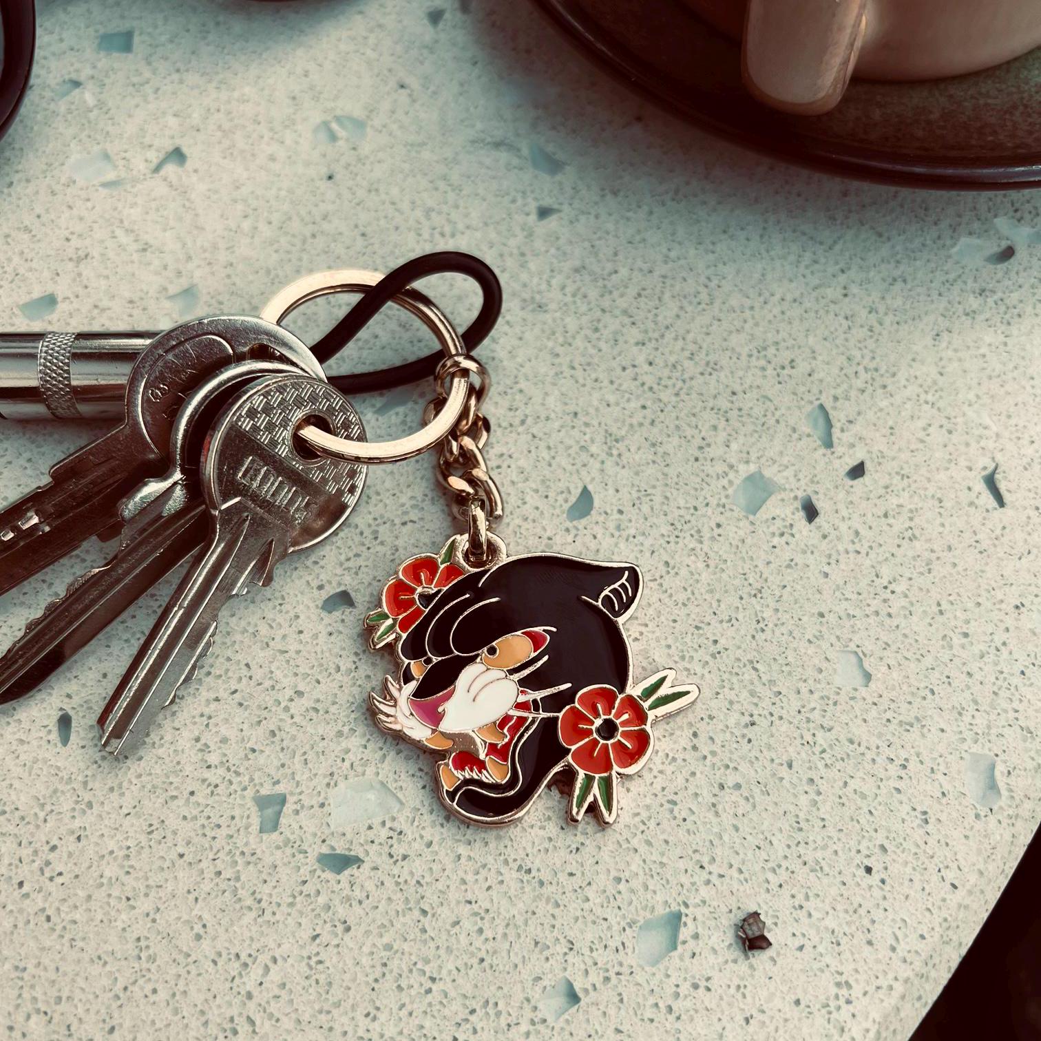 Panther Key Chain | Oldschool Tattoo Lovers Gift | Unique Steel ...