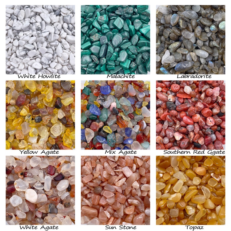 1 Oz Bags Bulk Crystal Chips, 5mm Small Crystals, Undrilled Semi ...