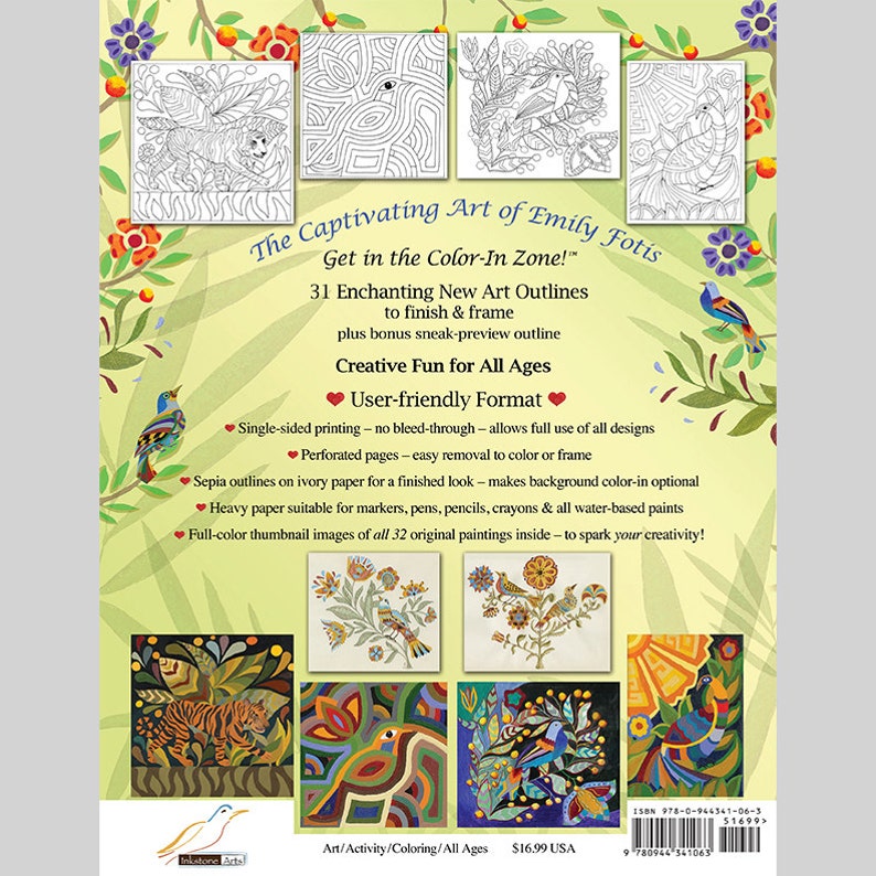 Folk Art Birds and Flowers Coloring Book (PDF) - Etsy