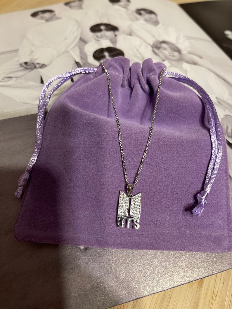 BTS Logo Necklace With Zirconias - Etsy