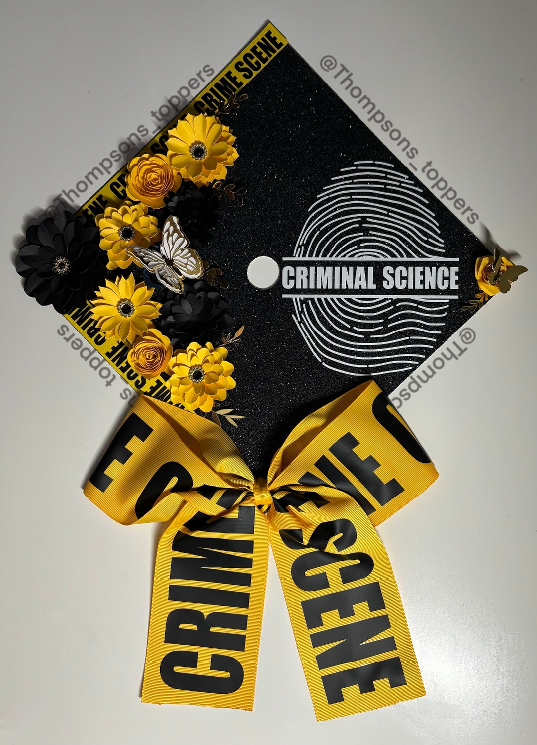 Glitter Cardstock Graduation Topper for Criminal Science Major With ...