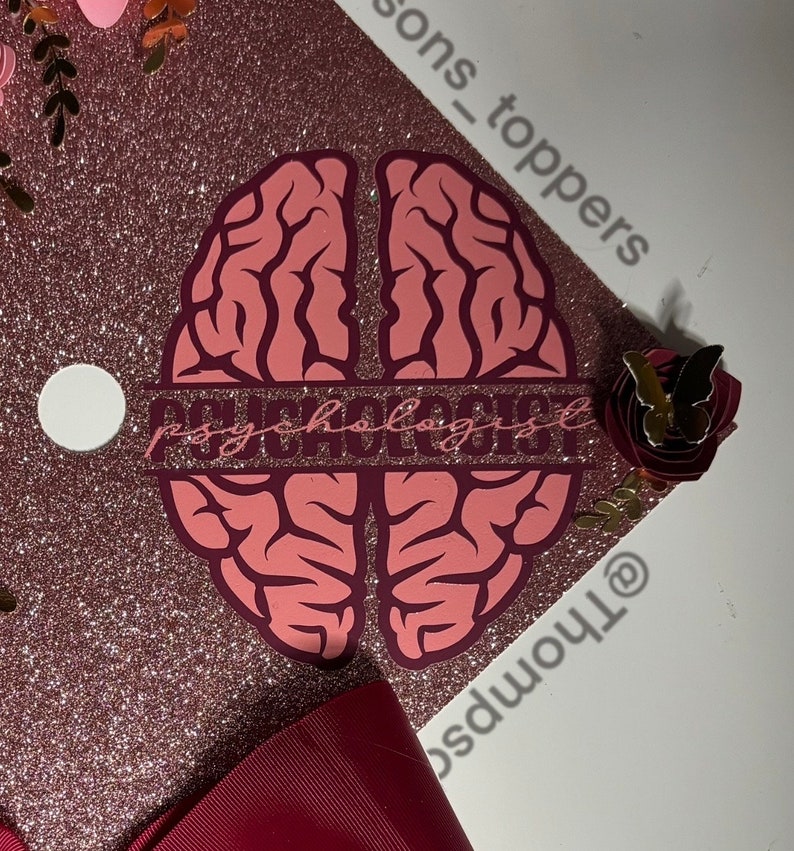 Glitter Cardstock Graduation Topper for Psychology Major With Paper ...