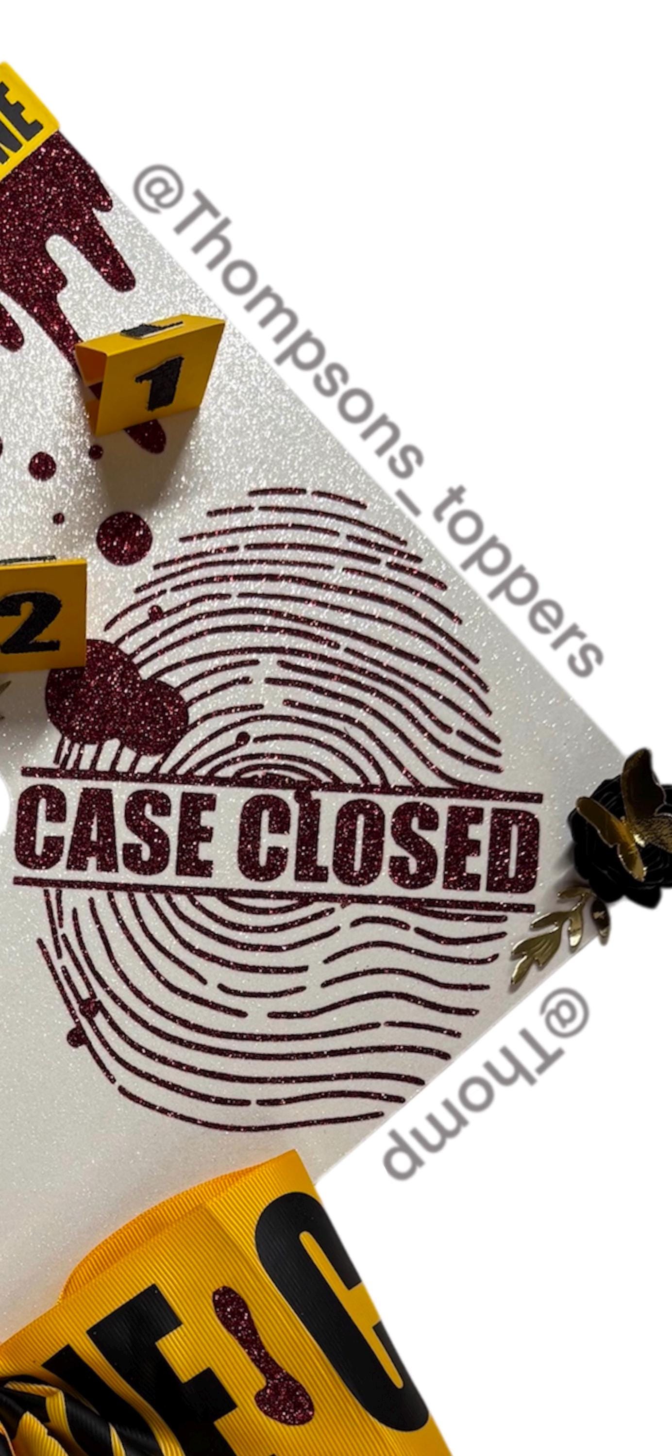 CASE CLOSED Criminal Justice Grad Cap Topper, Glitter Cardstock Crime ...