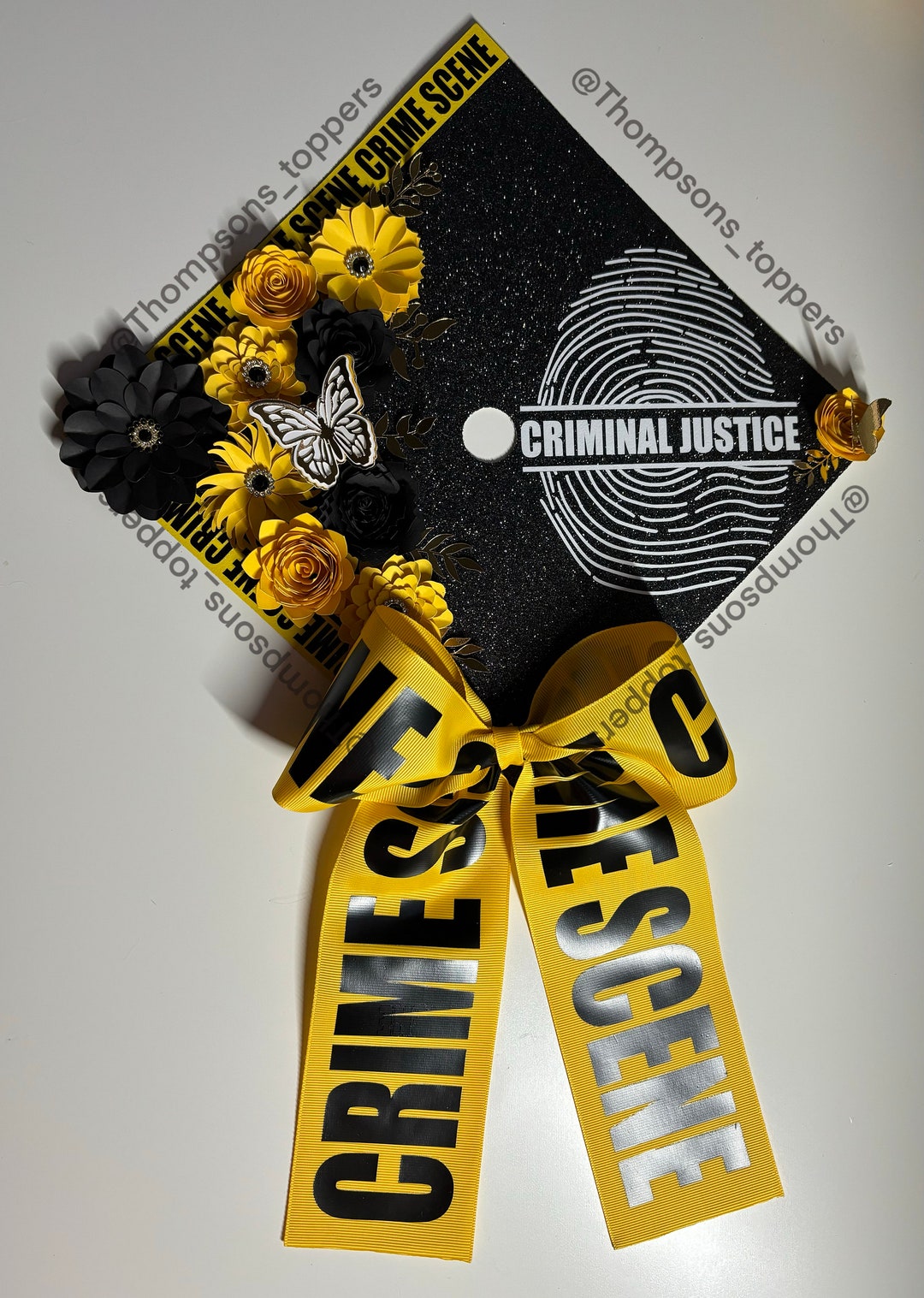 Glitter Cardstock Graduation Topper for Criminal Justice Major With ...