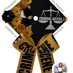 Glitter Cardstock Graduation Topper for Criminal Justice Major With ...