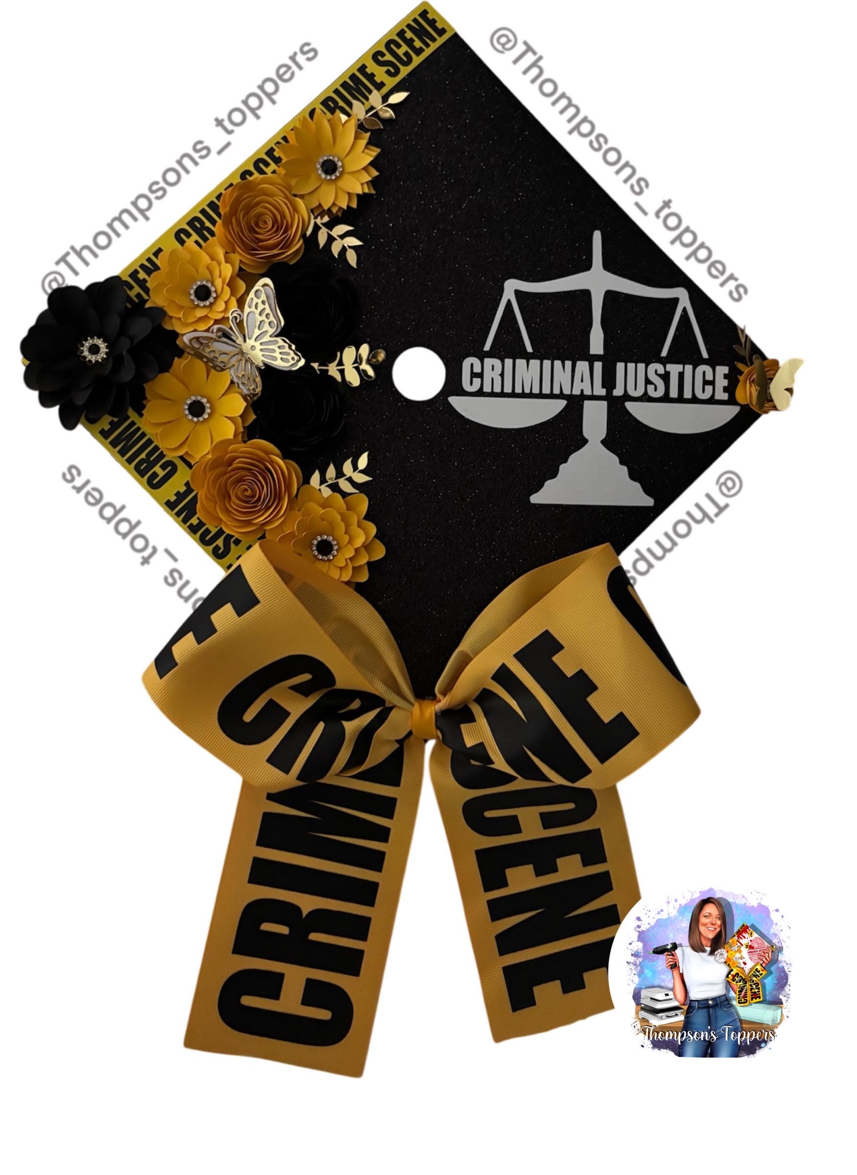 Glitter Cardstock Graduation Topper for Criminal Justice Major With ...