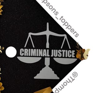 Glitter Cardstock Graduation Topper for Criminal Justice Major With ...