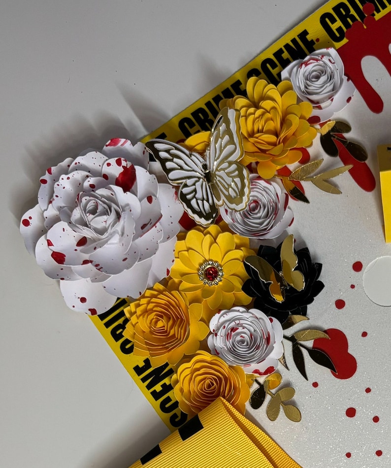 Forensic Science Graduation Cap Topper: Glitter, Crime Scene Bow ...