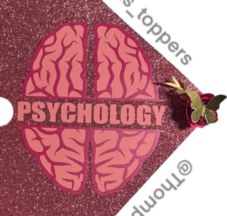 Glitter Cardstock Graduation Topper for Psychology Major With Paper ...