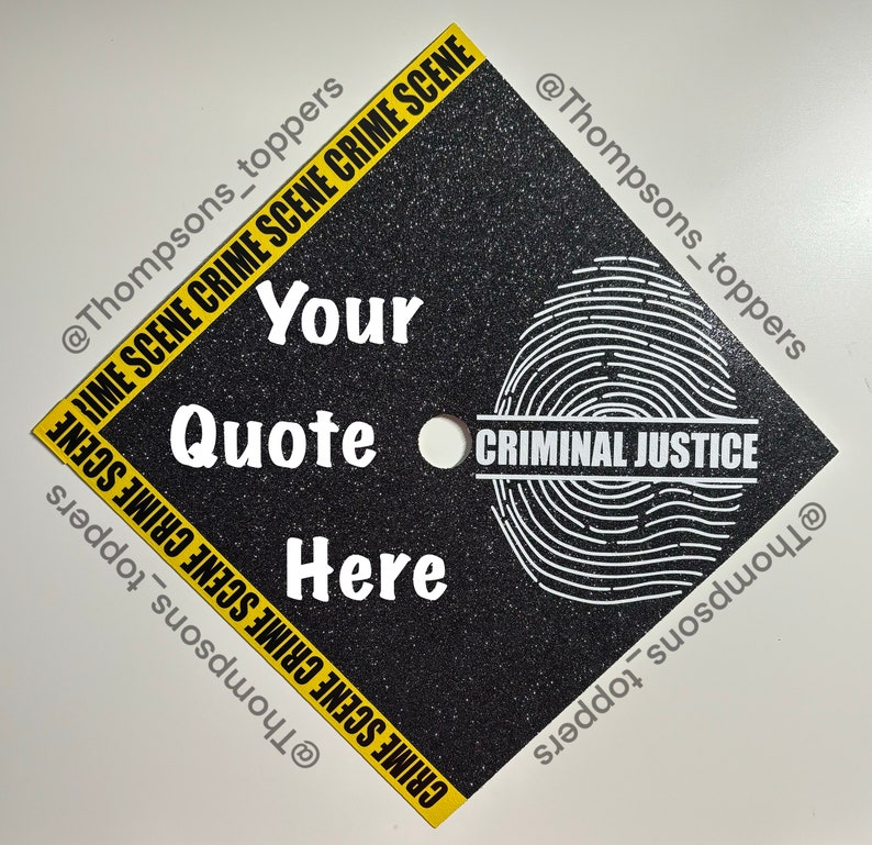 Glitter Cardstock Custom Quote Graduation Topper for Criminal Justice ...