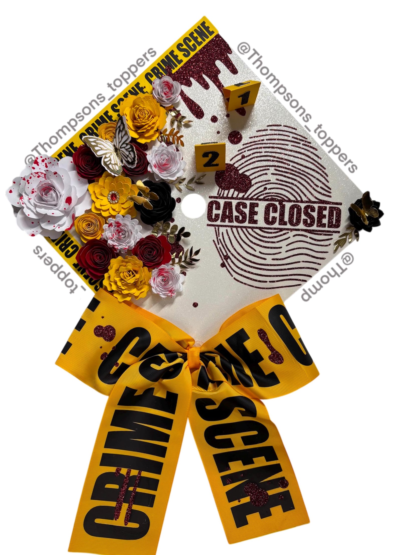 CASE CLOSED Criminal Justice Grad Cap Topper, Glitter Cardstock Crime ...
