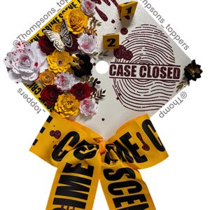 CASE CLOSED Criminal Justice Grad Cap Topper, Glitter Cardstock Crime ...