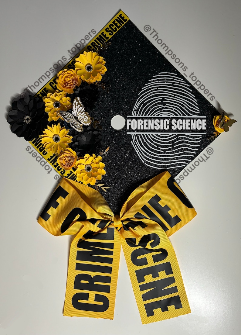 Glitter Cardstock Graduation Topper for Forensic Science Major With ...