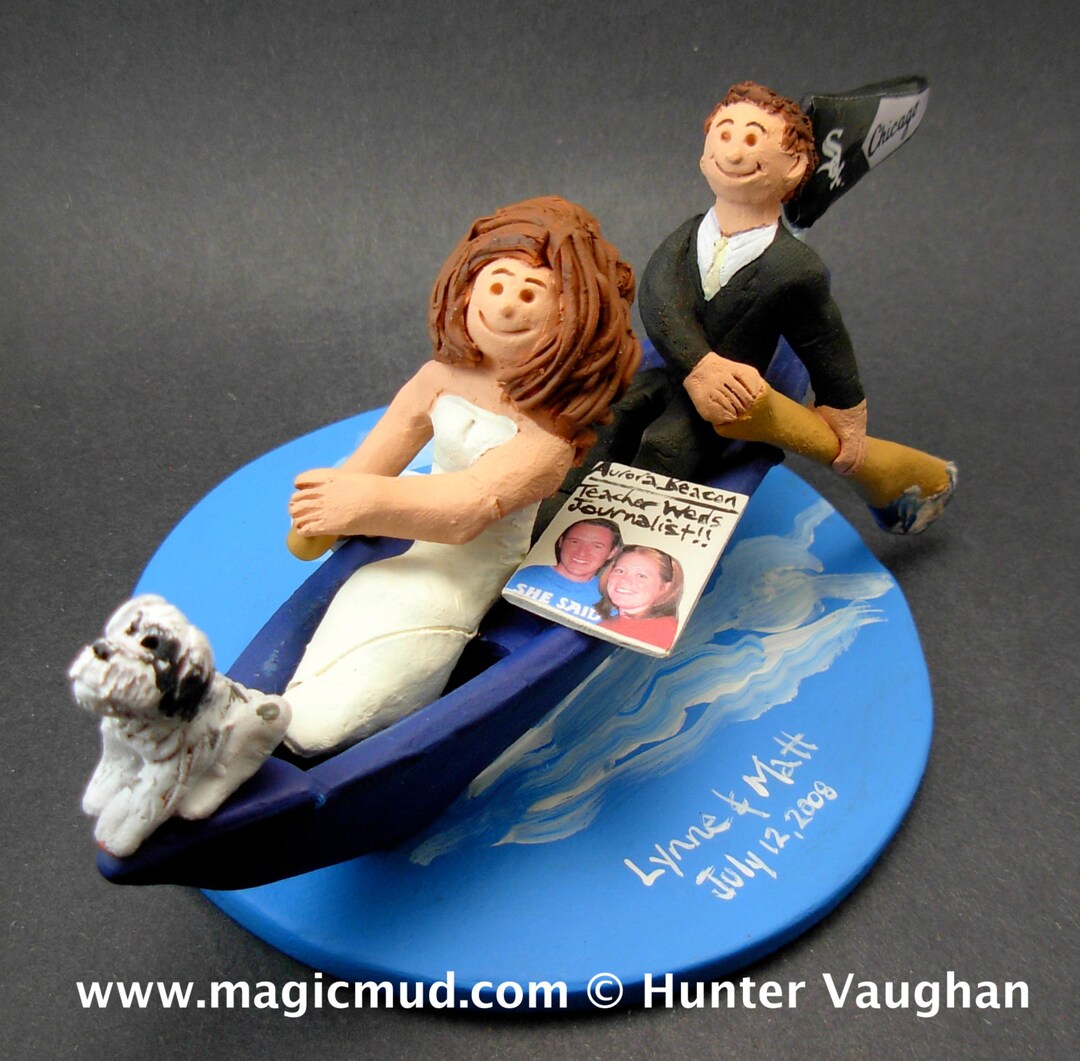 Canoe Wedding Cake Topper, Canoeing Wedding Cake Topper, Canoeists ...