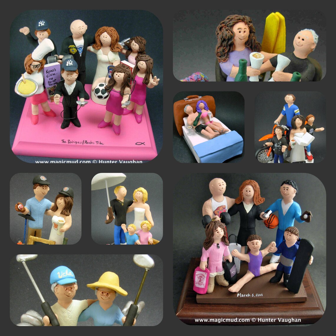 Family Cake Toppers, Custom Made Blended Family Wedding Cake Topper ...