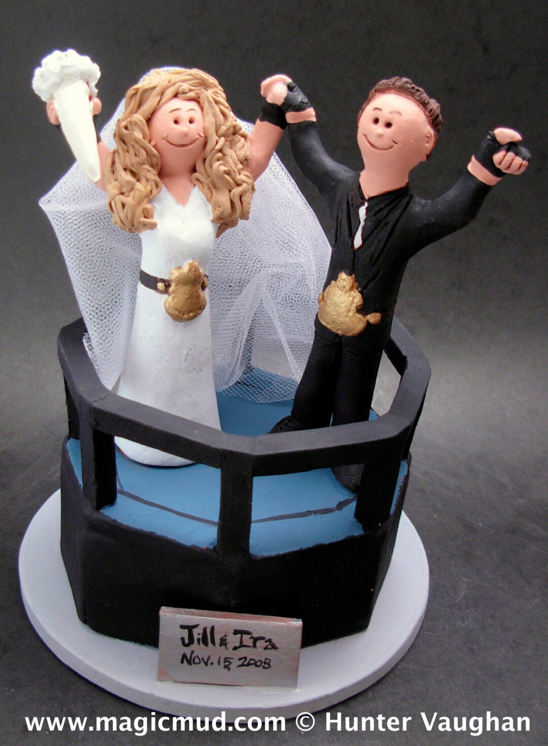 WWF Wrestling Bride and Groom Wedding Cake Topper - Pro Wrestling ...