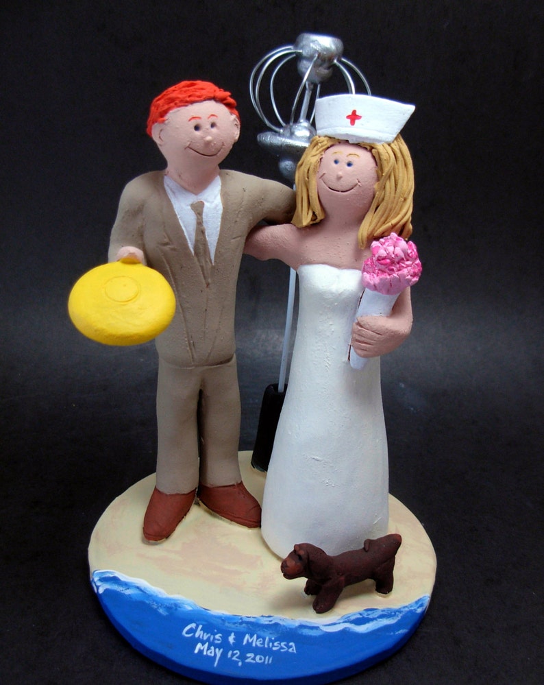 Disc Golf Wedding Cake Toppers, Custom Made Frisbee Golf Wedding Cake ...