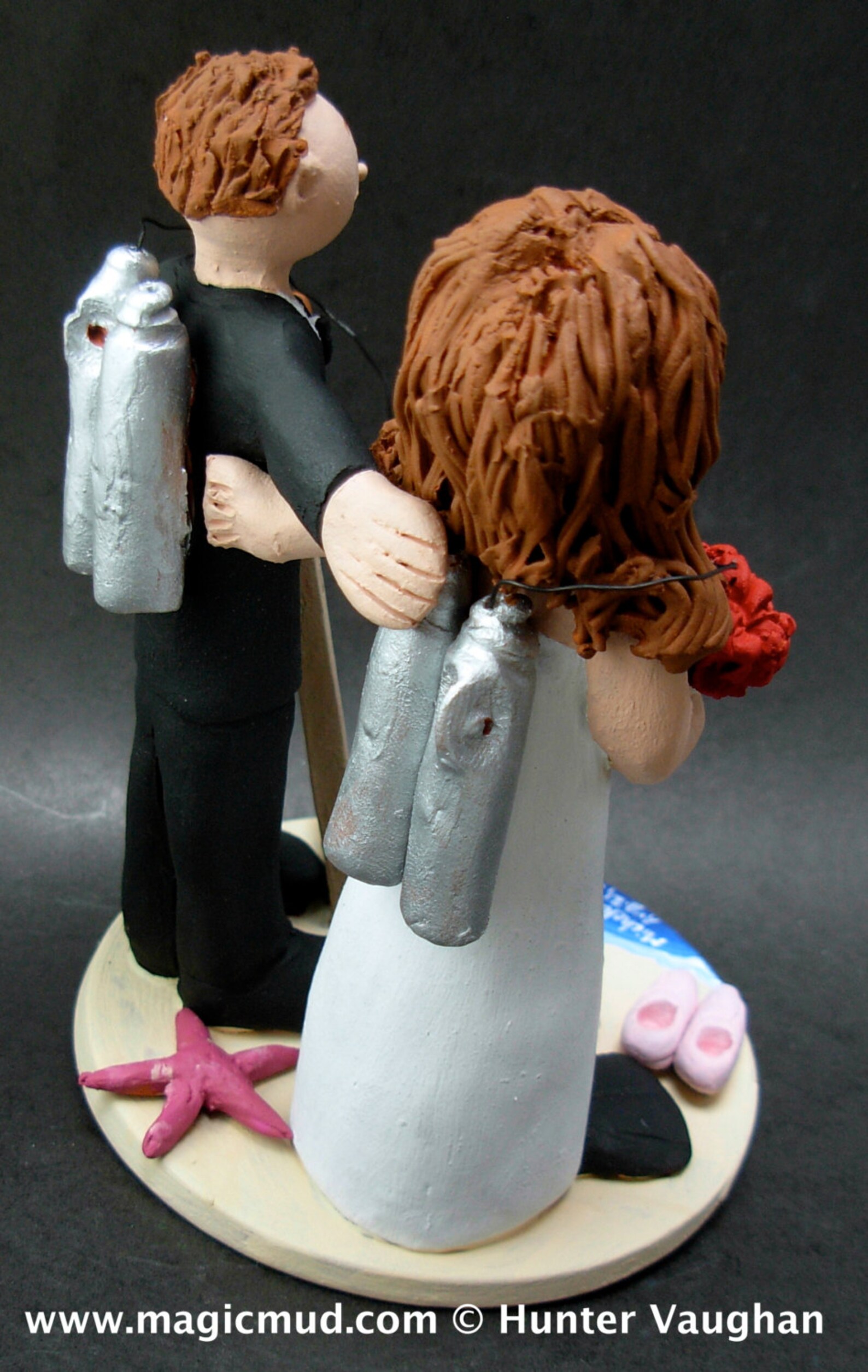 Scuba Wedding Cake Topper, Skin Diver's Wedding Cake Topper, Diving ...