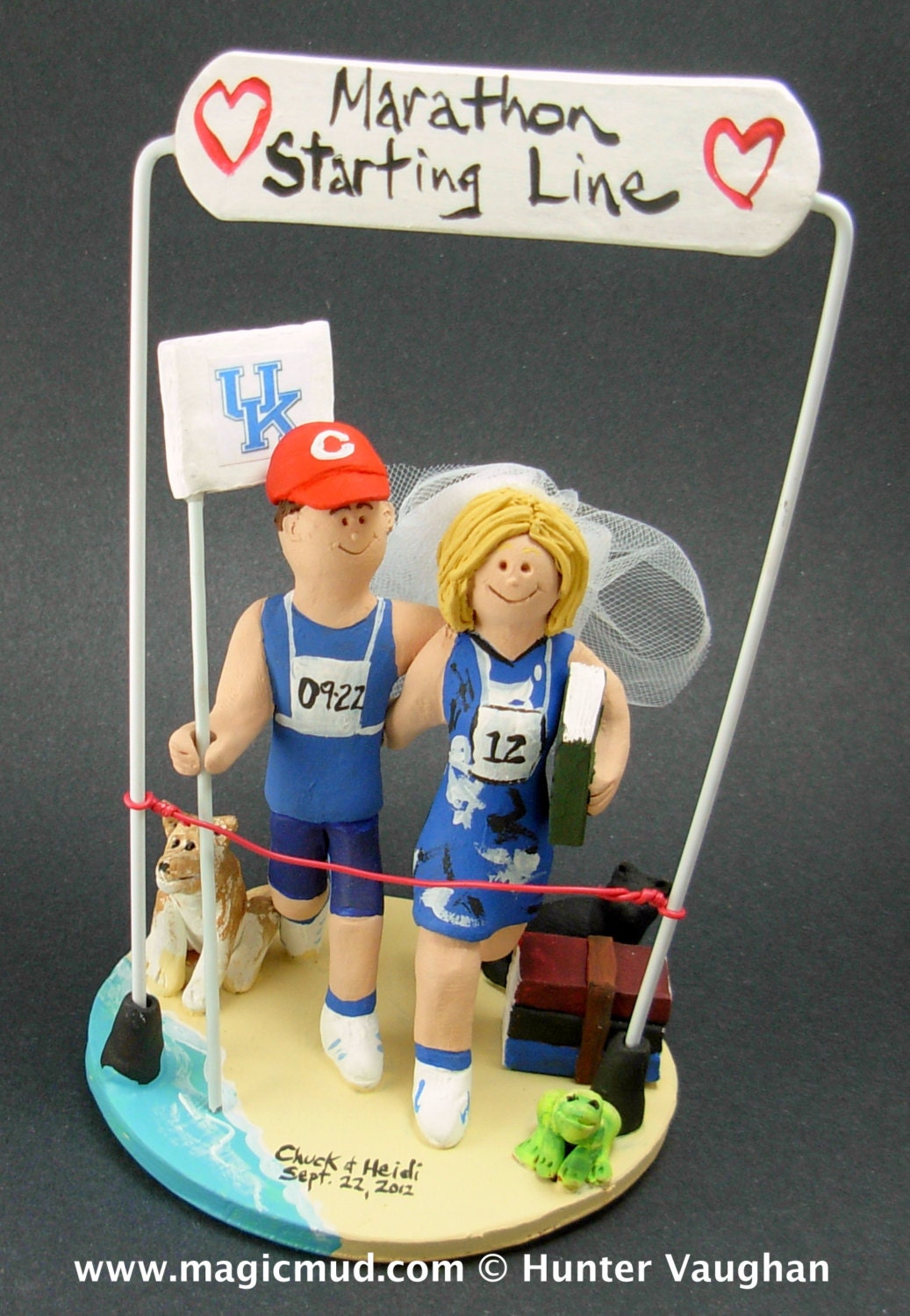 Triathelete's Wedding Cake Topper Custom Made Marathon - Etsy