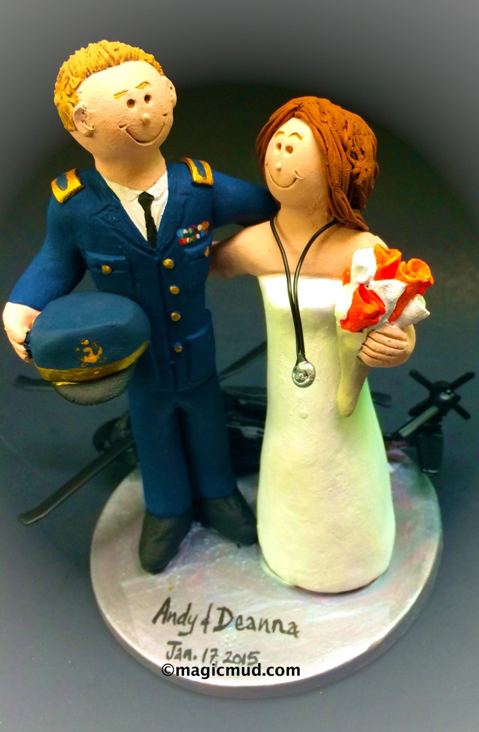 Dress Blues Military Uniform Wedding Cake Topper, Blackhawk Helicopter ...