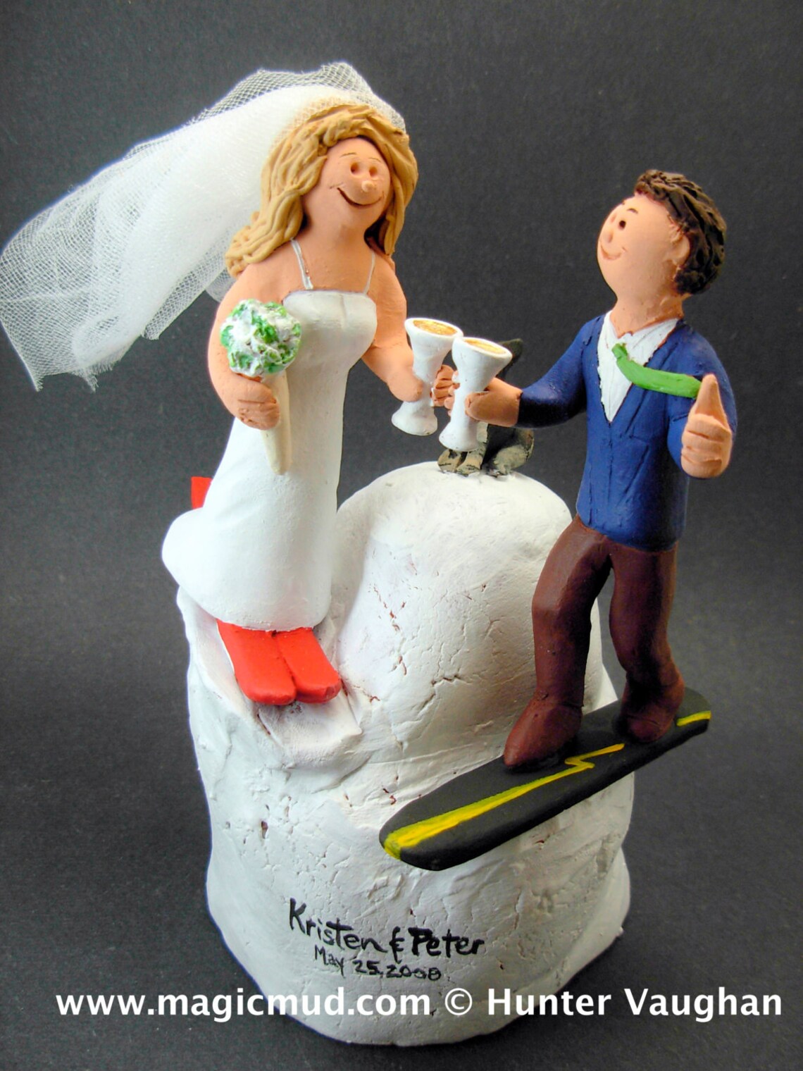 Snowboarder's Wedding Cake Topper, Snowboarding Wedding Cake Topper ...