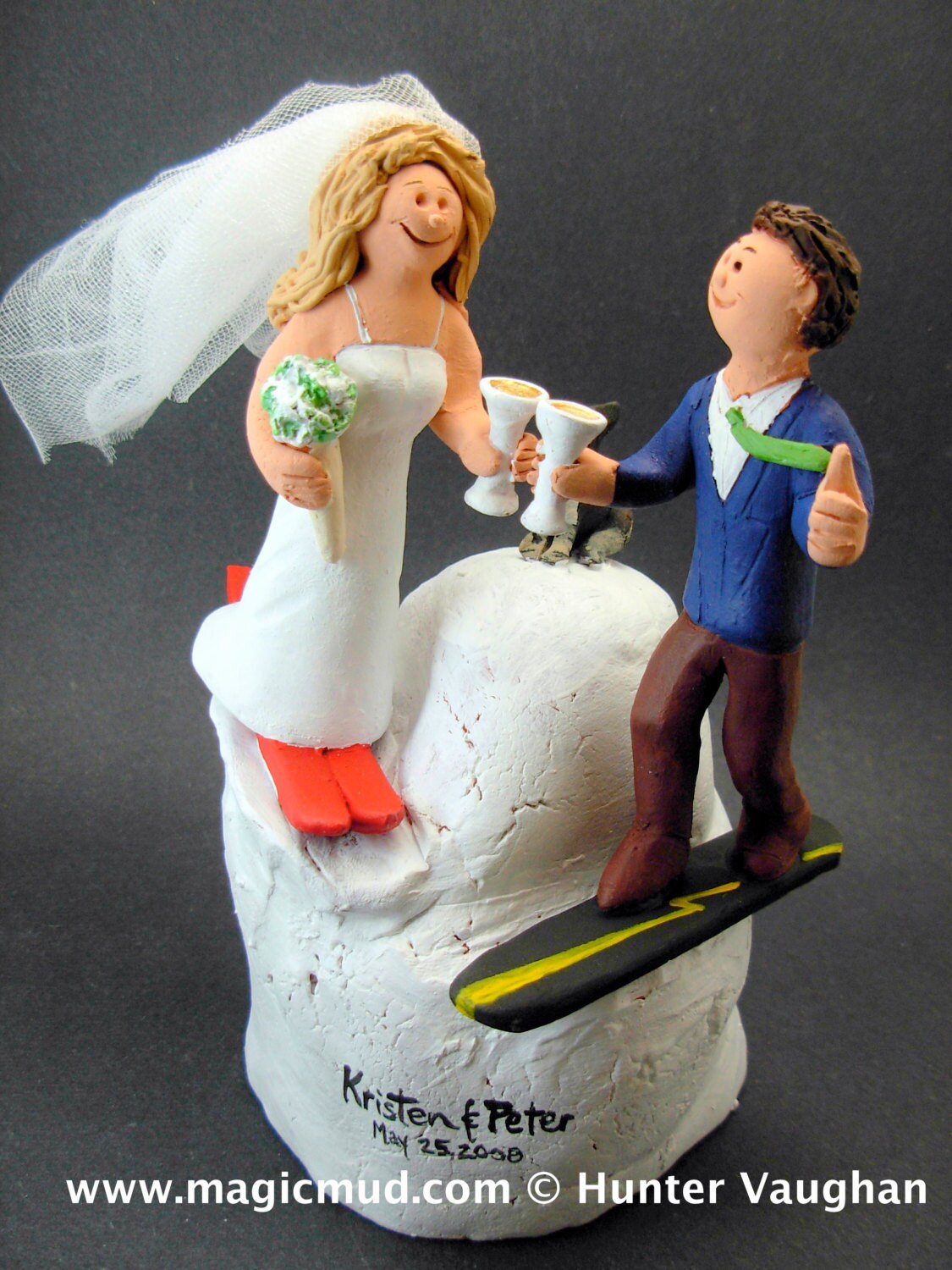 Snowboarder's Wedding Cake Topper, Snowboarding Wedding Cake Topper ...