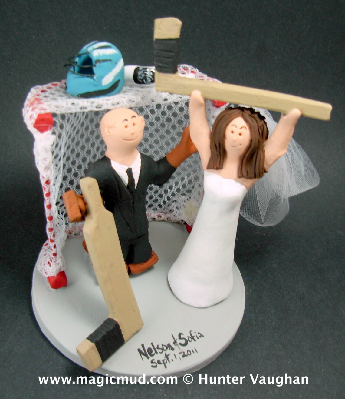 Hockey Bride Wedding Cake Topper, Goalie Groom Wedding Cake Topper ...