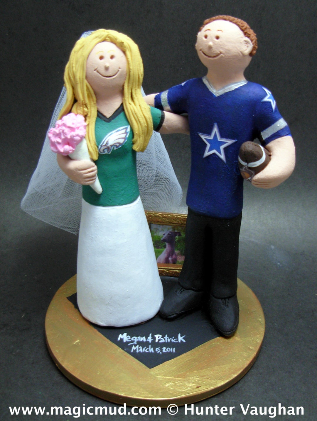 Philadelphia Eagles Bride Wedding Cake Topper, Dallas Cowboys Groom ...